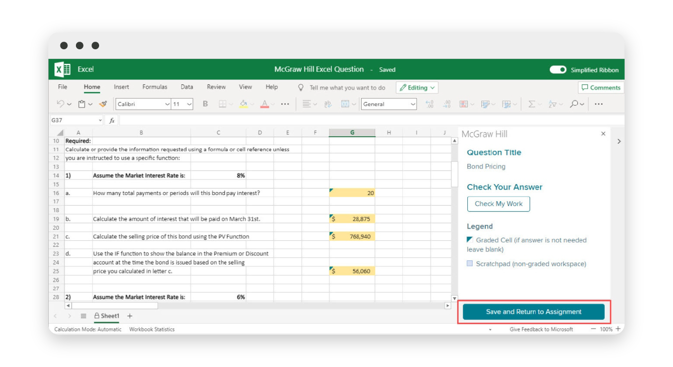 Integrated Excel in Connect | McGraw Hill Middle East